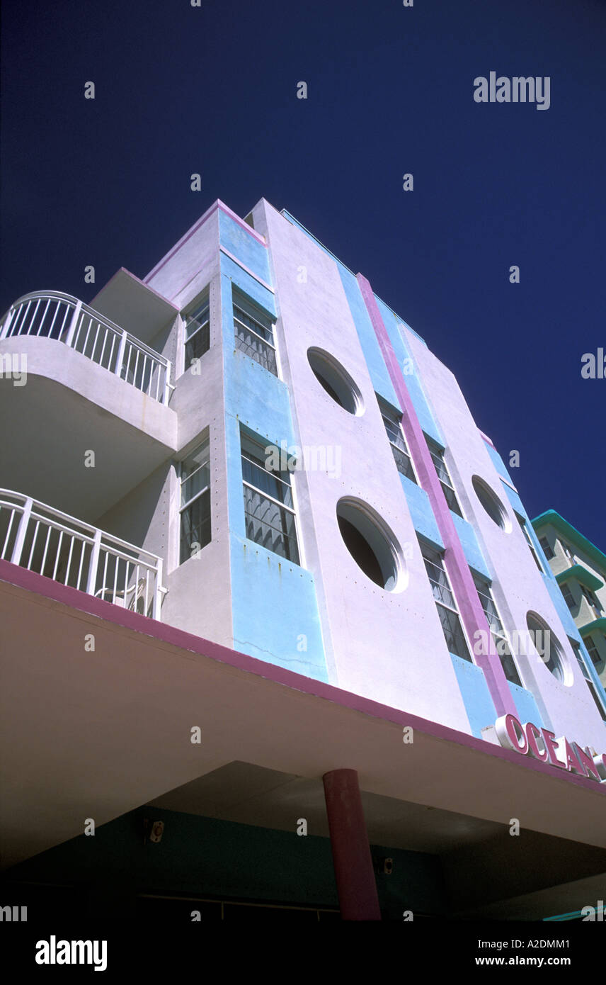 Ocean Surf, art deco hotel facade, South Beach, Miami Stock Photo - Alamy