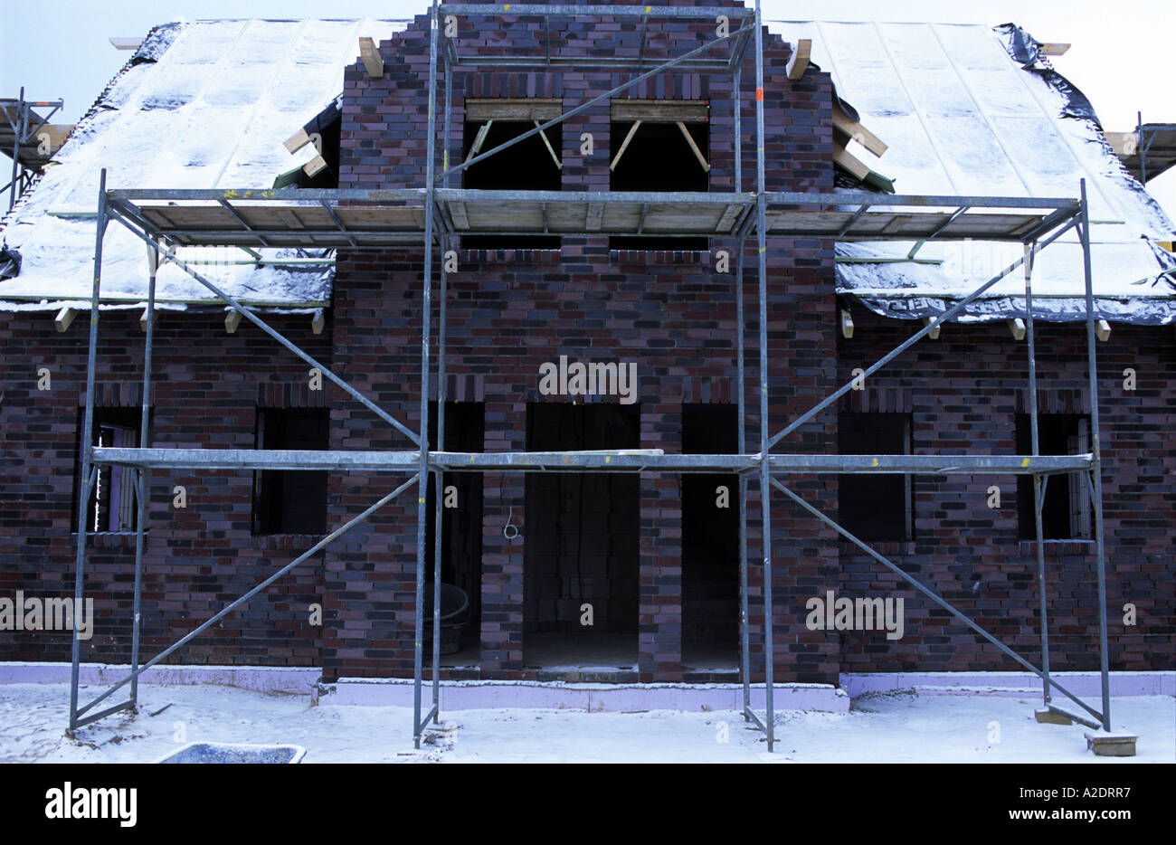 House under construction in the German town of Belm near Osnabruck ...