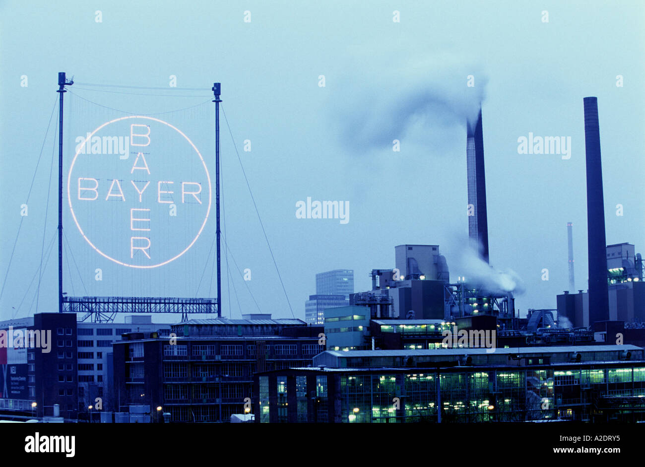 Bayer pharmaceuticals factory, Leverkusen, North Rhine-Westphalia ...
