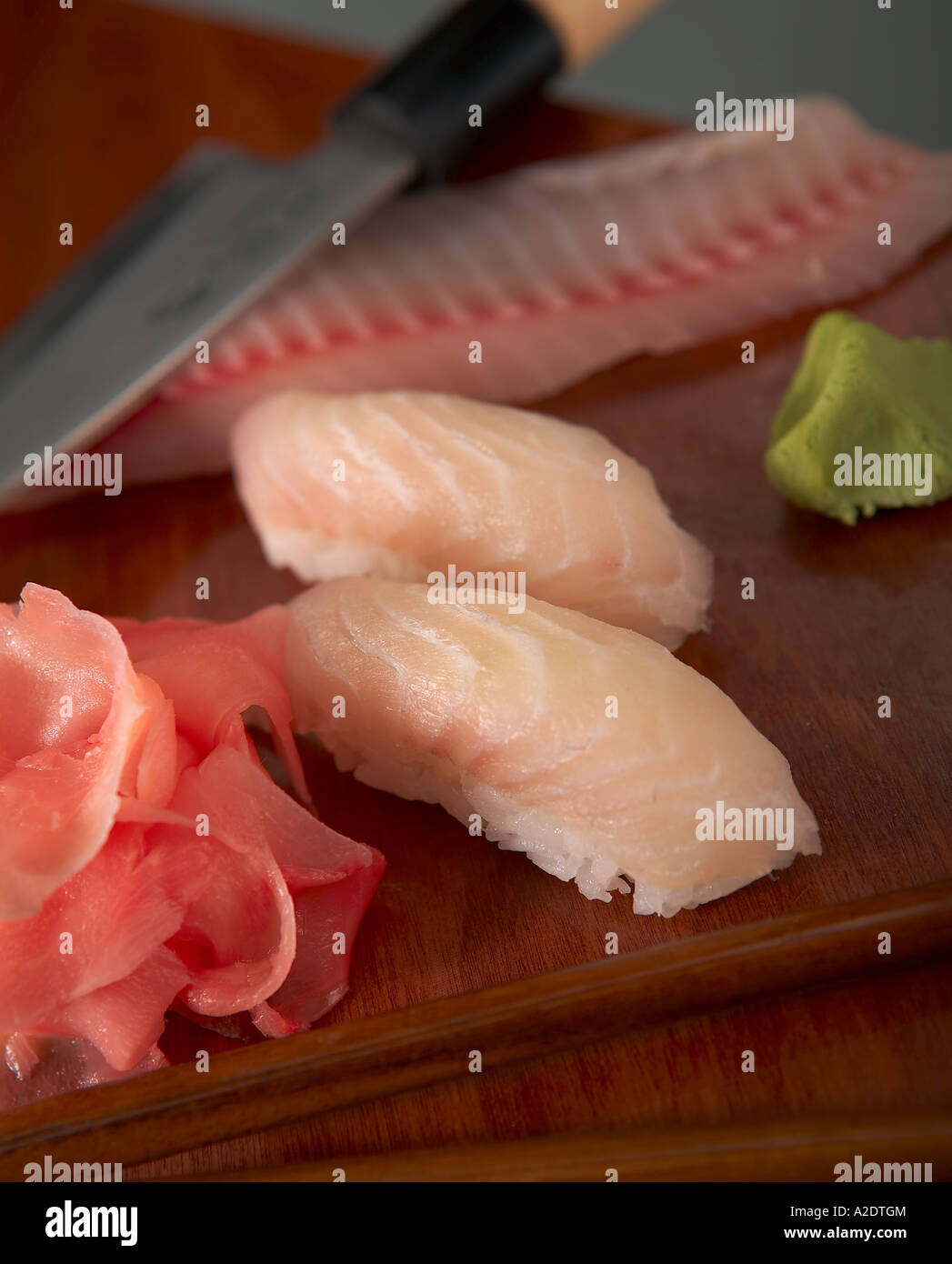 nigiri with tilapia Stock Photo - Alamy