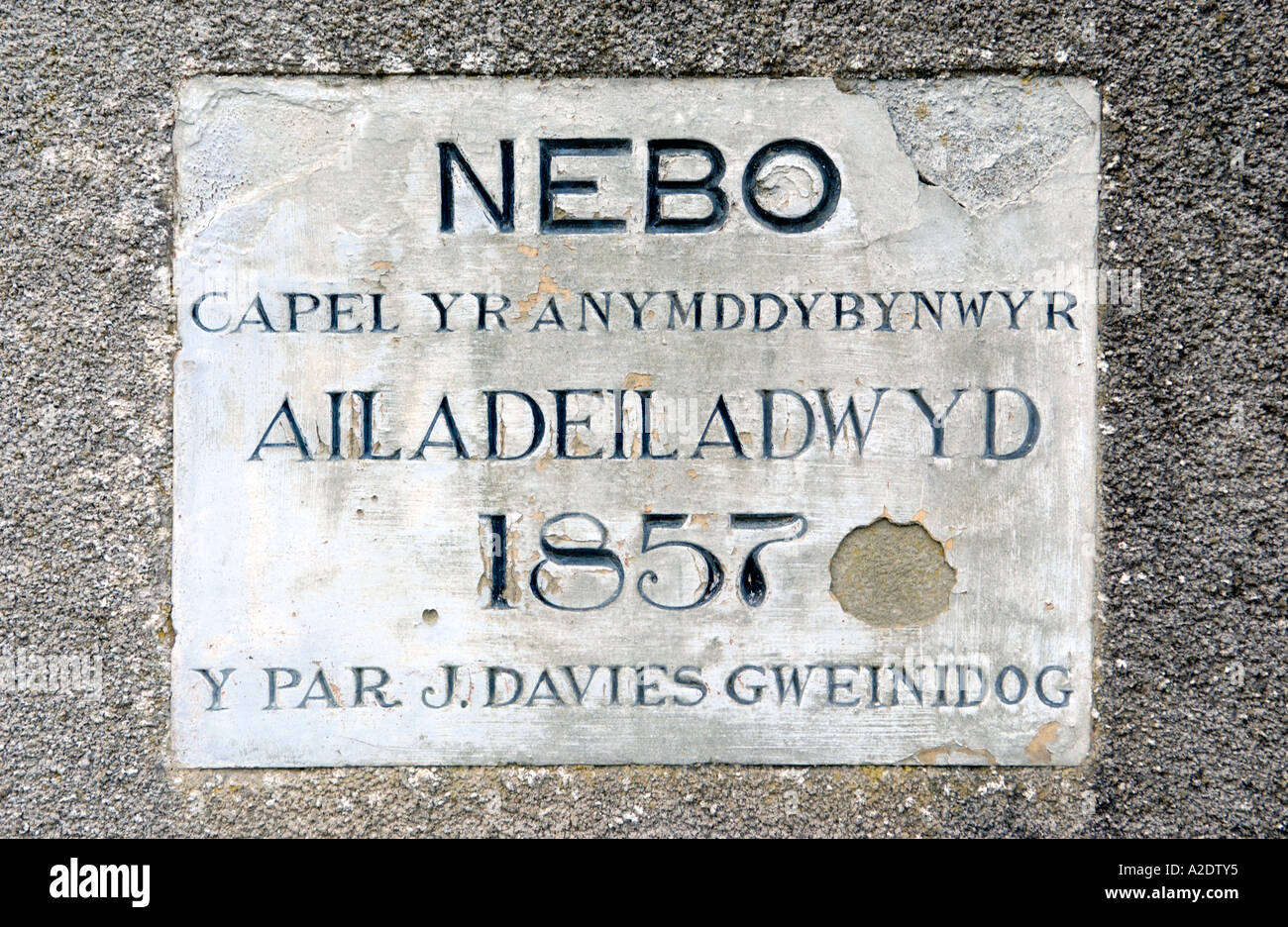 Nebo Chapel dated 1857 Felindre West Glamorgan South Wales UK Stock ...