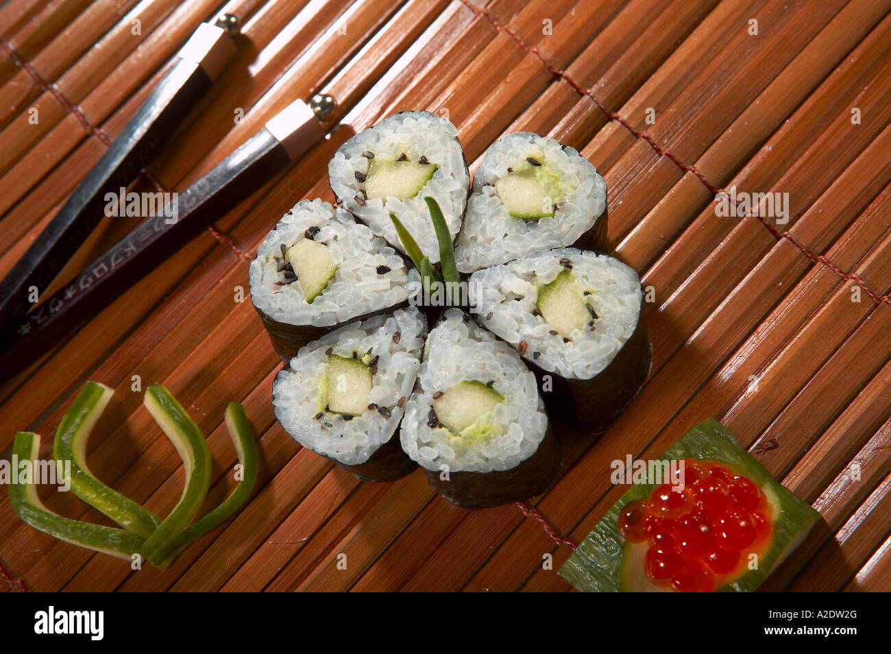 hoso maki with cucumber Stock Photo - Alamy