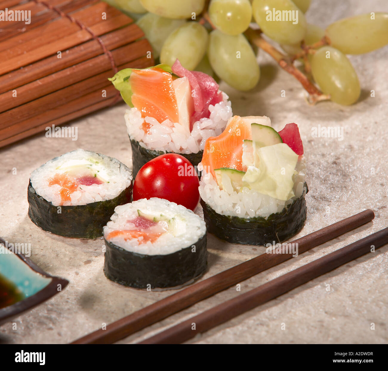 maki with salmon Stock Photo - Alamy