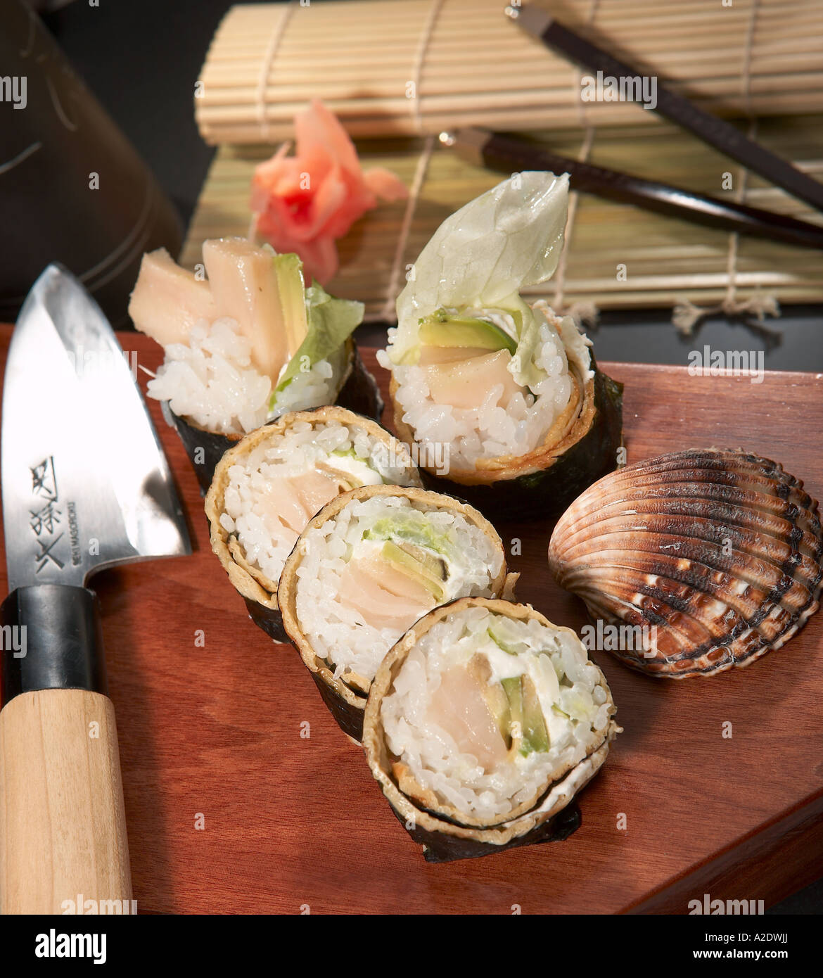 maki in a pancake with oil fish Stock Photo - Alamy