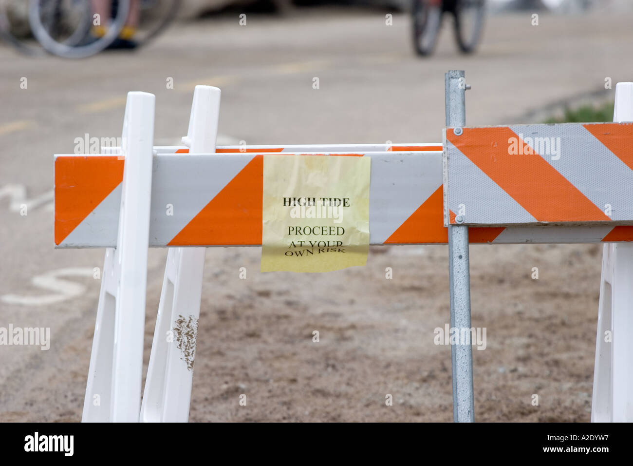 Warning sign of high surf conditions at Beach in California A High Surf ...