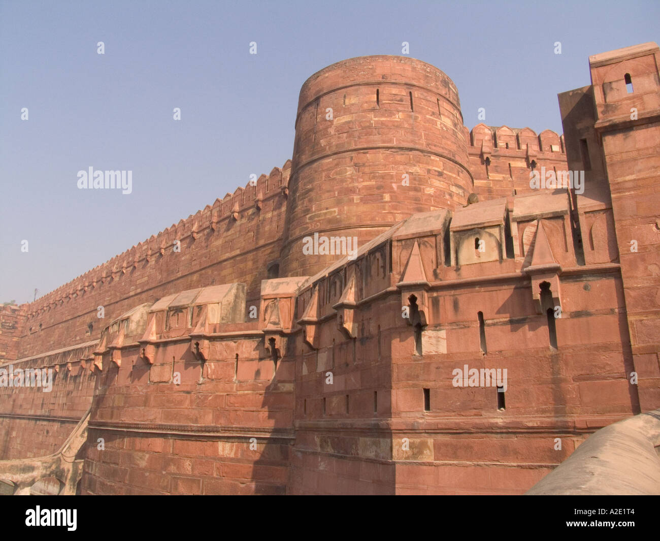 AGRA UTTAR PRADESH INDIA November The outer walls of the Red Fort built ...