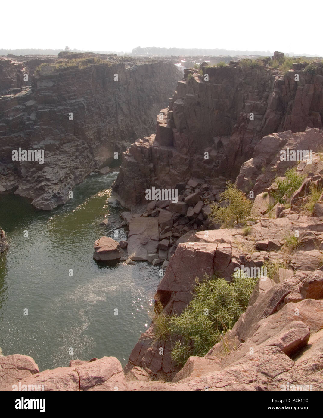 MADHYA PRADESH INDIA ASIA November View down to the Ken River flowing ...