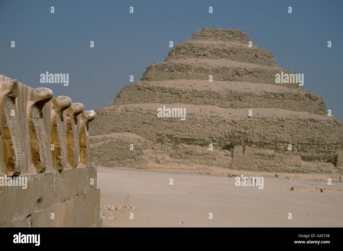 Africa, Egypt, Cairo, Saqqara, Step pyramid built for King Zoser circa ...