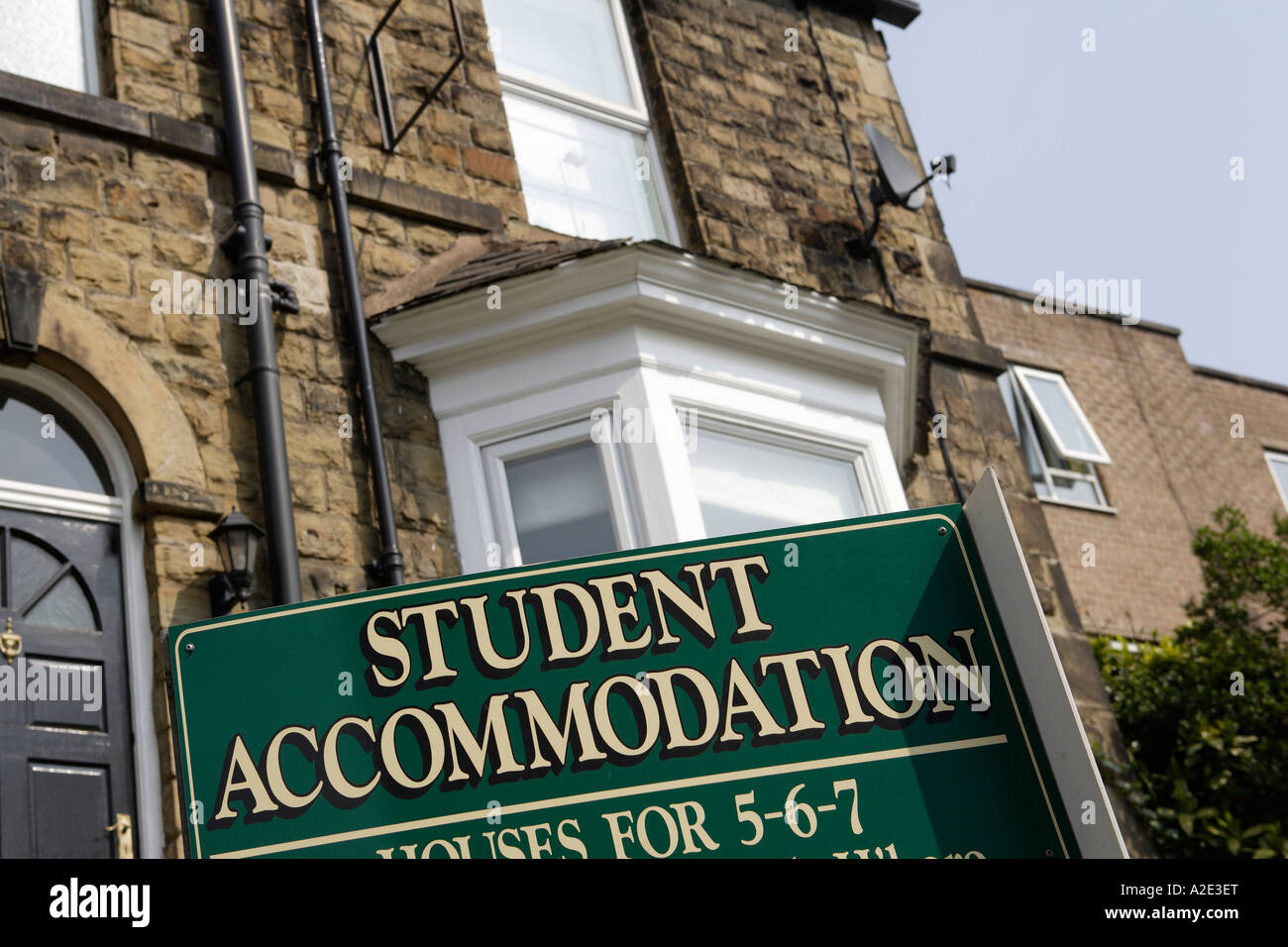 Student Accommodation Sign Stock Photo - Alamy