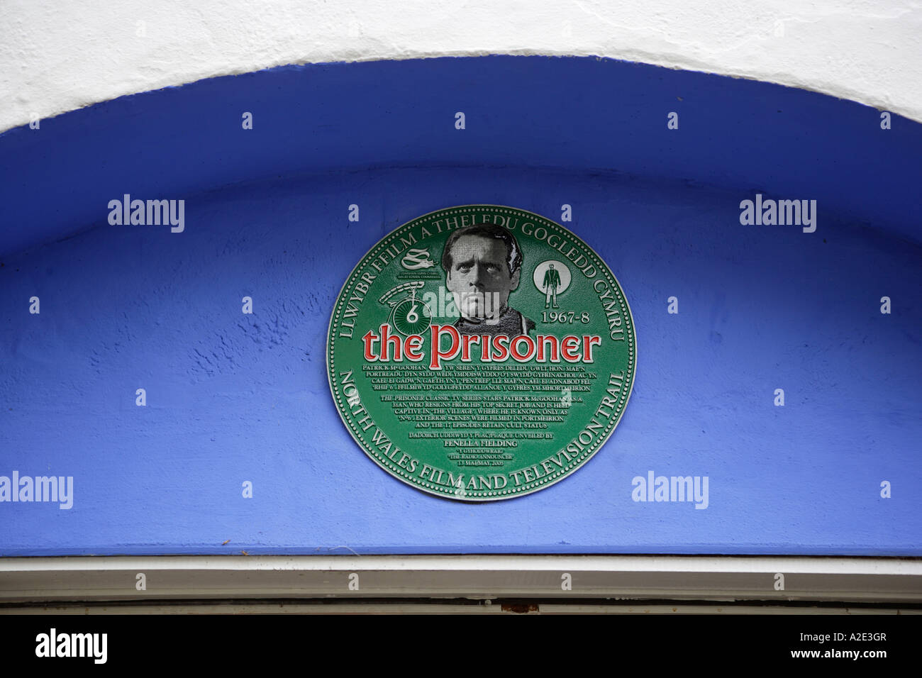 The Prisoner Plaque, Portmeirion, North Wales, United Kingdom Stock ...
