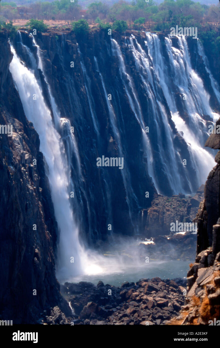 Zimbabwe, Victoria Falls National Park. Victoria Falls, low water Stock ...