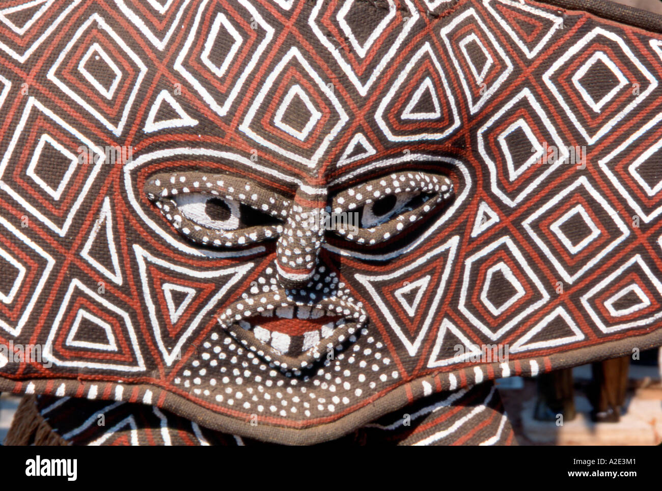 Zimbabwe, Victoria Falls National Park. Painted Geometric Mask Stock ...