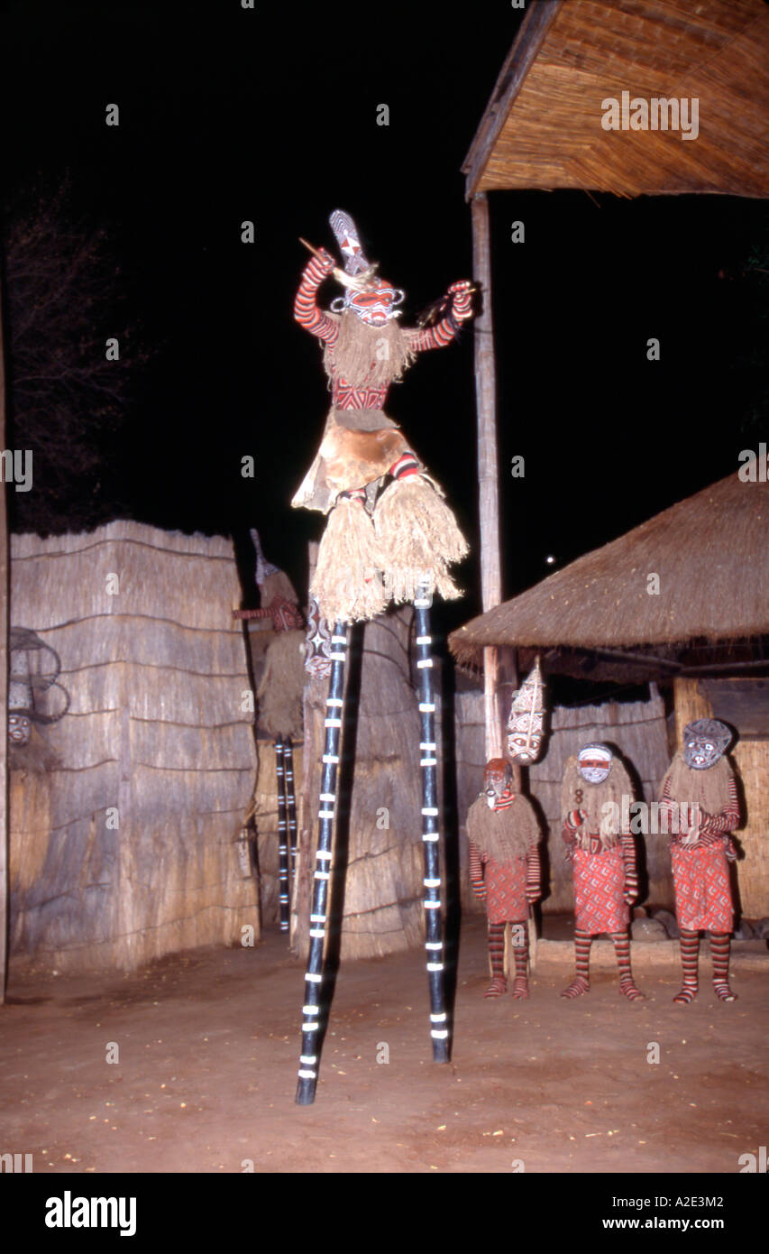 Zimbabwe, Victoria Falls. Dancing stilt walker II Stock Photo - Alamy