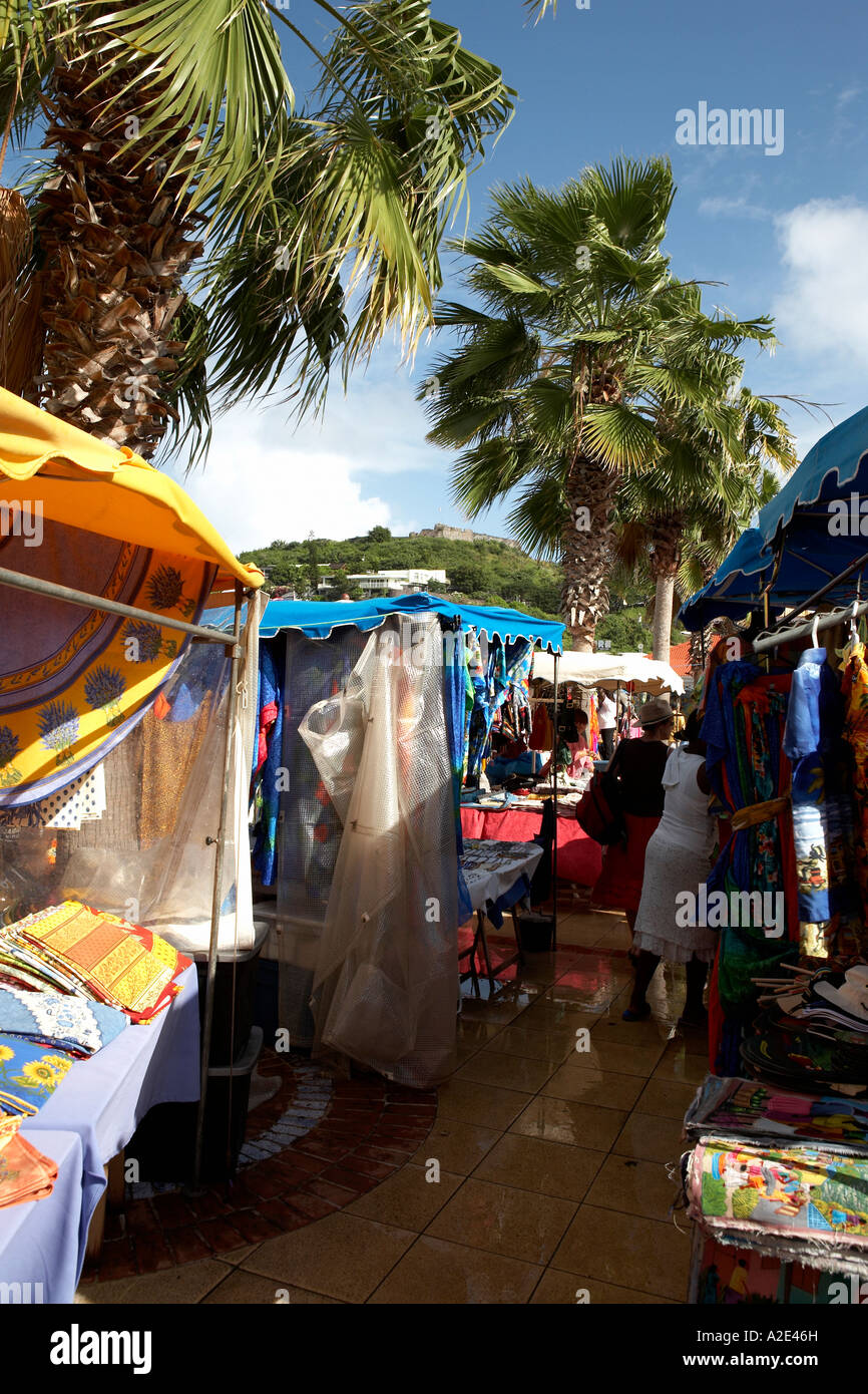 views of the market Marigot St Martin caribbean west indies Stock Photo ...