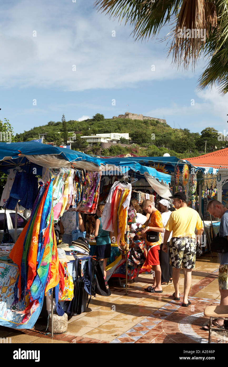 views of the market Marigot St Martin caribbean west indies Stock Photo ...