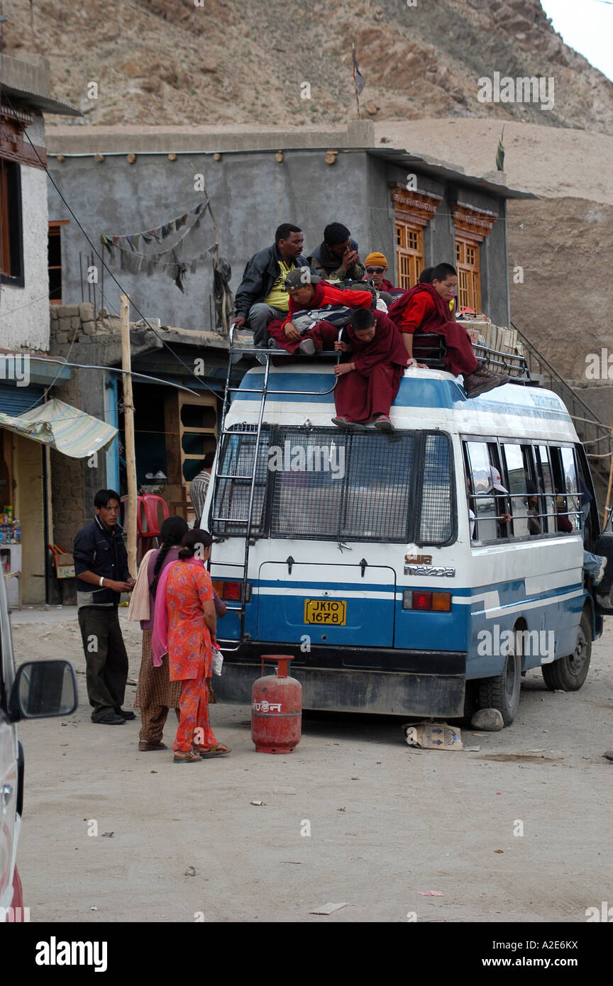 India Leh Ladakh region state of Jammu and Kashmir Bus loaded with ...