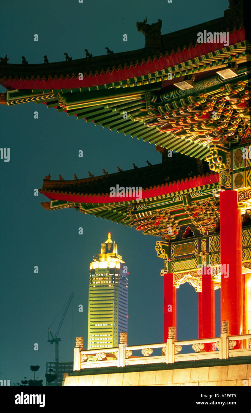Taiwan, Taipei, Chiang Kai, Shek Square. Landmark tower from National ...