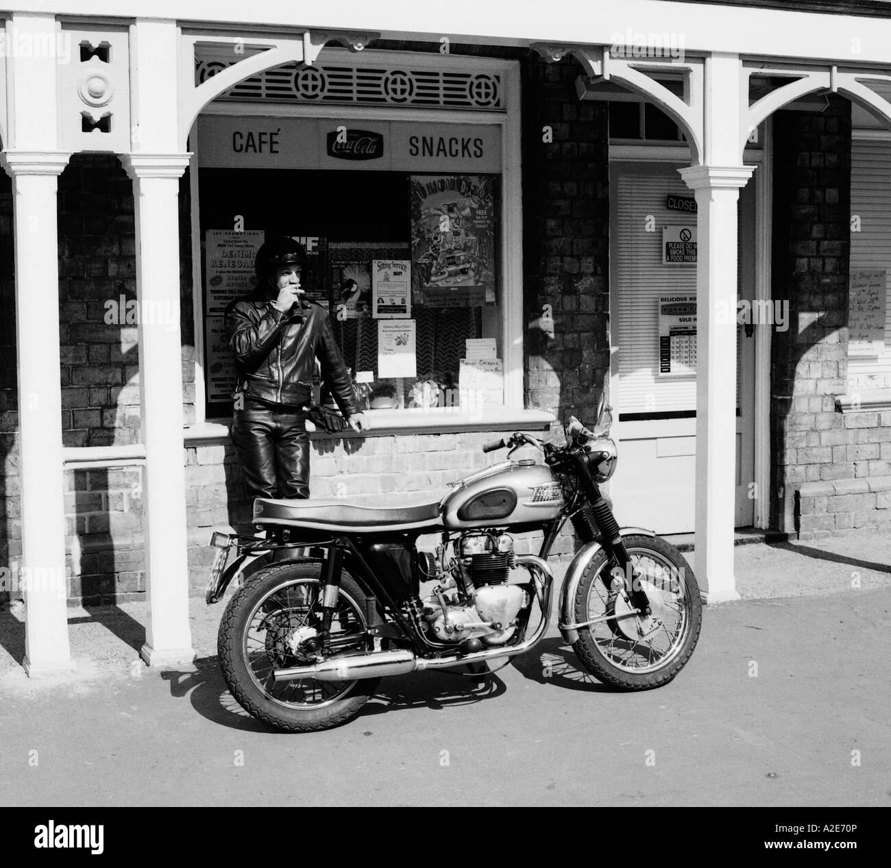 Graham and his Triumph Stock Photo - Alamy