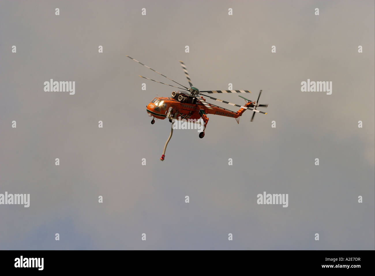 Sikorsky helicopter at a forest fire with smoke in the background Stock ...