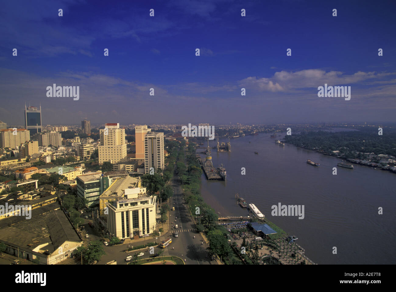 Vietnam, Ho Chi Minh City Dong Khoi, Aerial view of city from ...