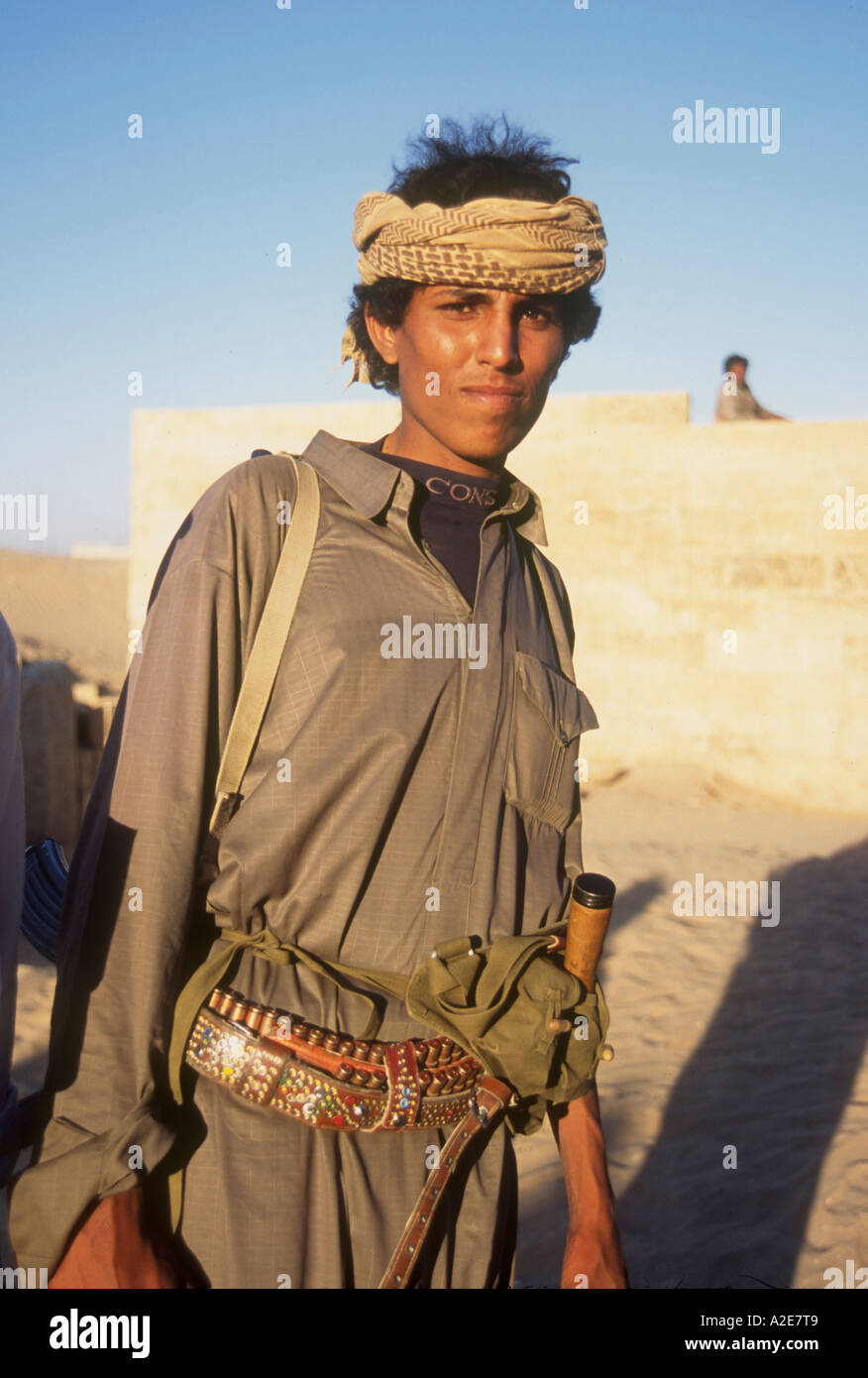 Yemen, Ma'rib, Empty Quarter, Bedouin man, guard for the Queen of Sheba ...