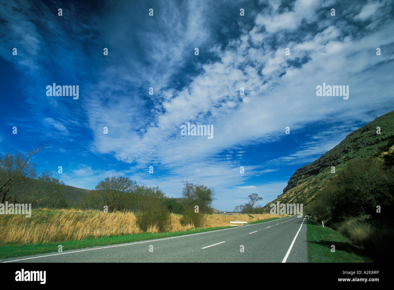 Skyscape over Highway 75 near Lake Forsyth on the Banks Penninsula SW ...