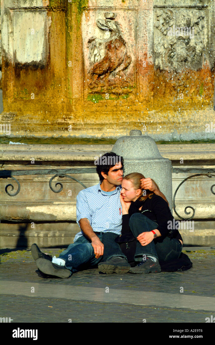 couple together in piazza san pietro vatican city rome, sunlight day ...