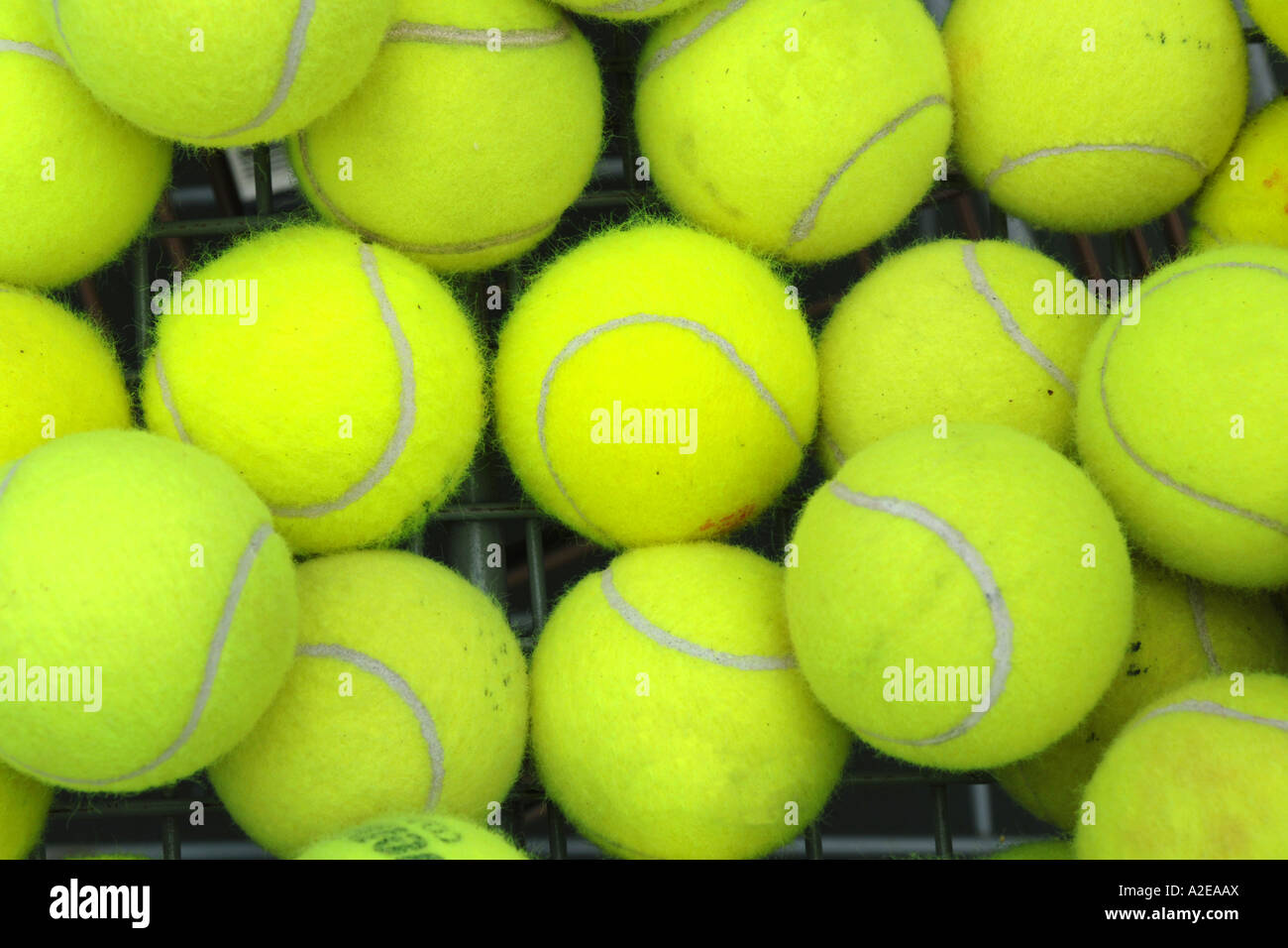 A mass of flourescent yellow Tennis balls Stock Photo - Alamy