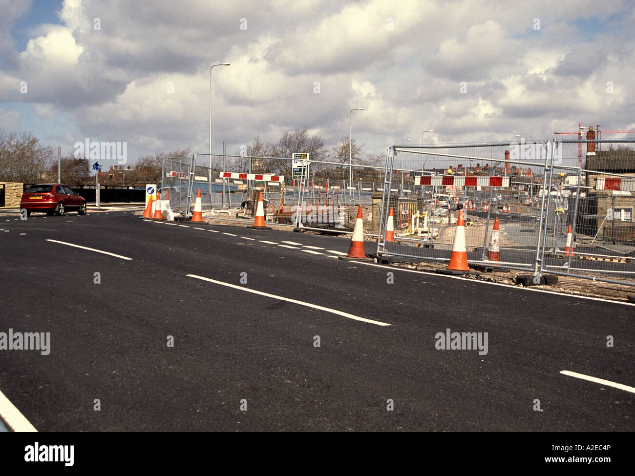 The new road layout under construction at Chapel Lane Wigan Stock Photo ...