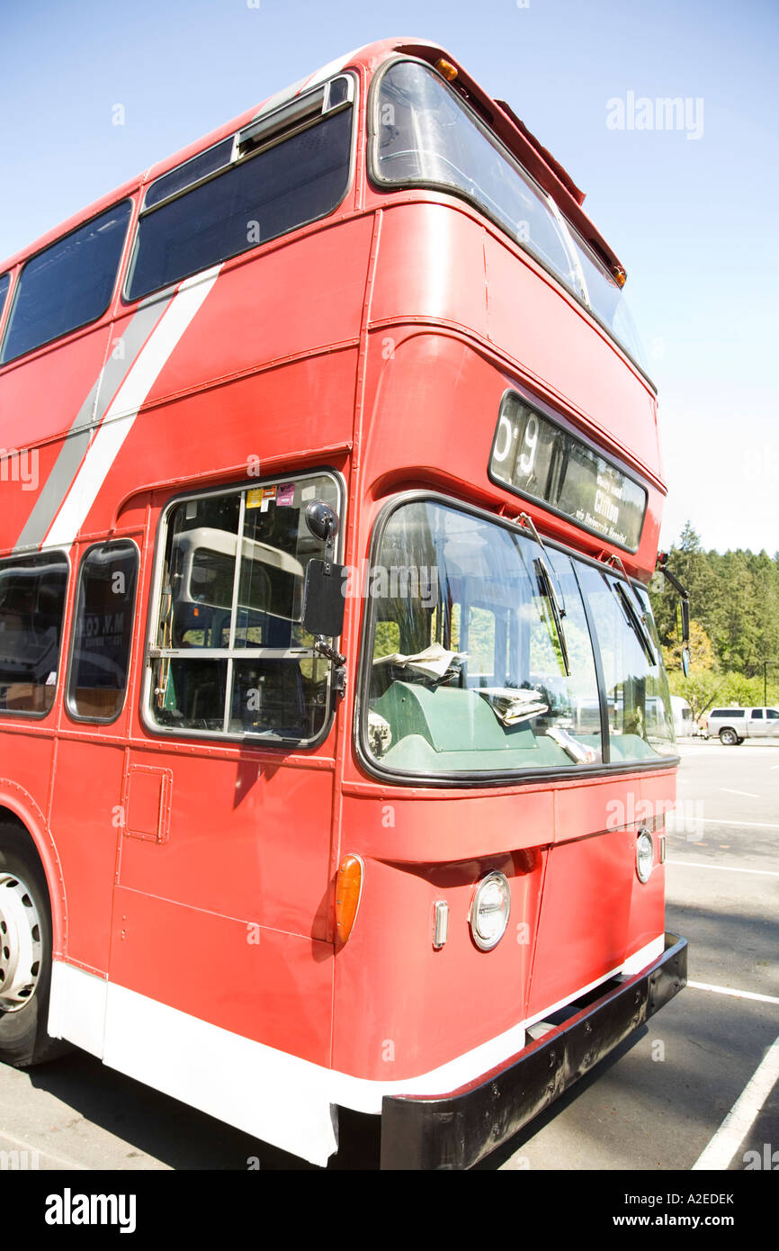 Red tour bus Stock Photo - Alamy