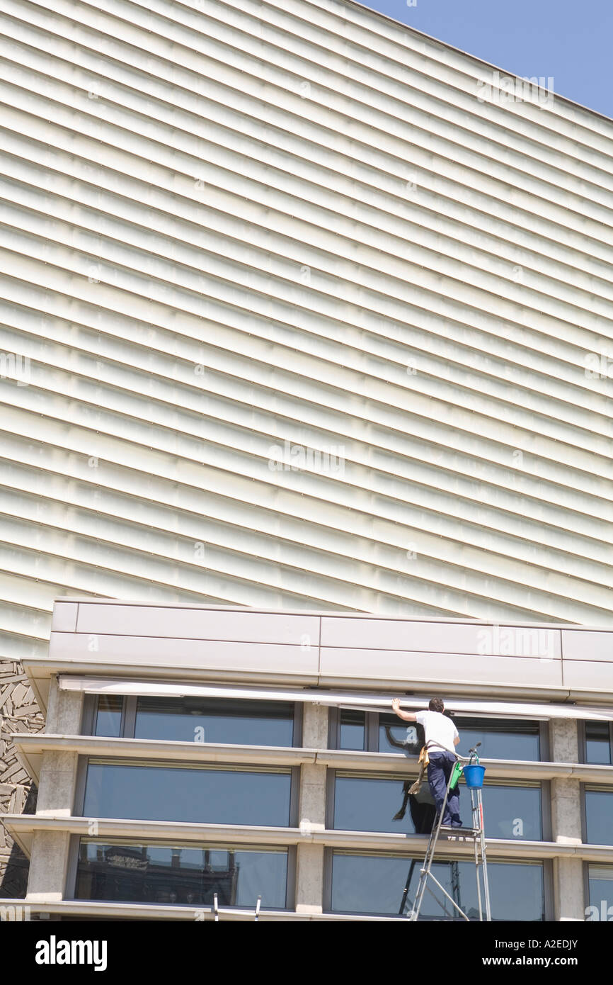 Man Washing Windows Stock Photo - Alamy