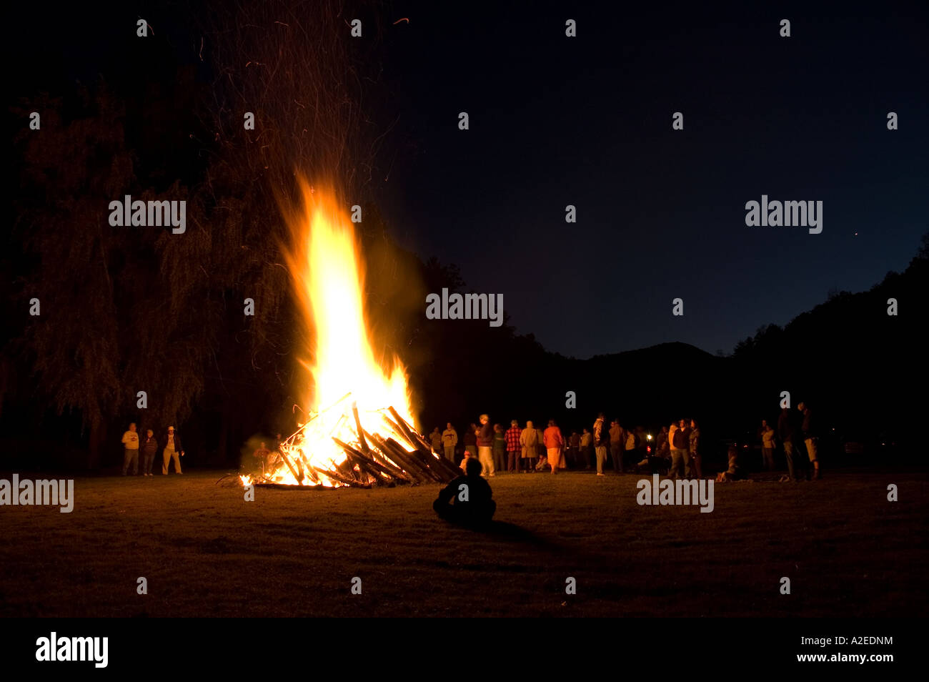 Bonfire at Fall Festival Stock Photo - Alamy