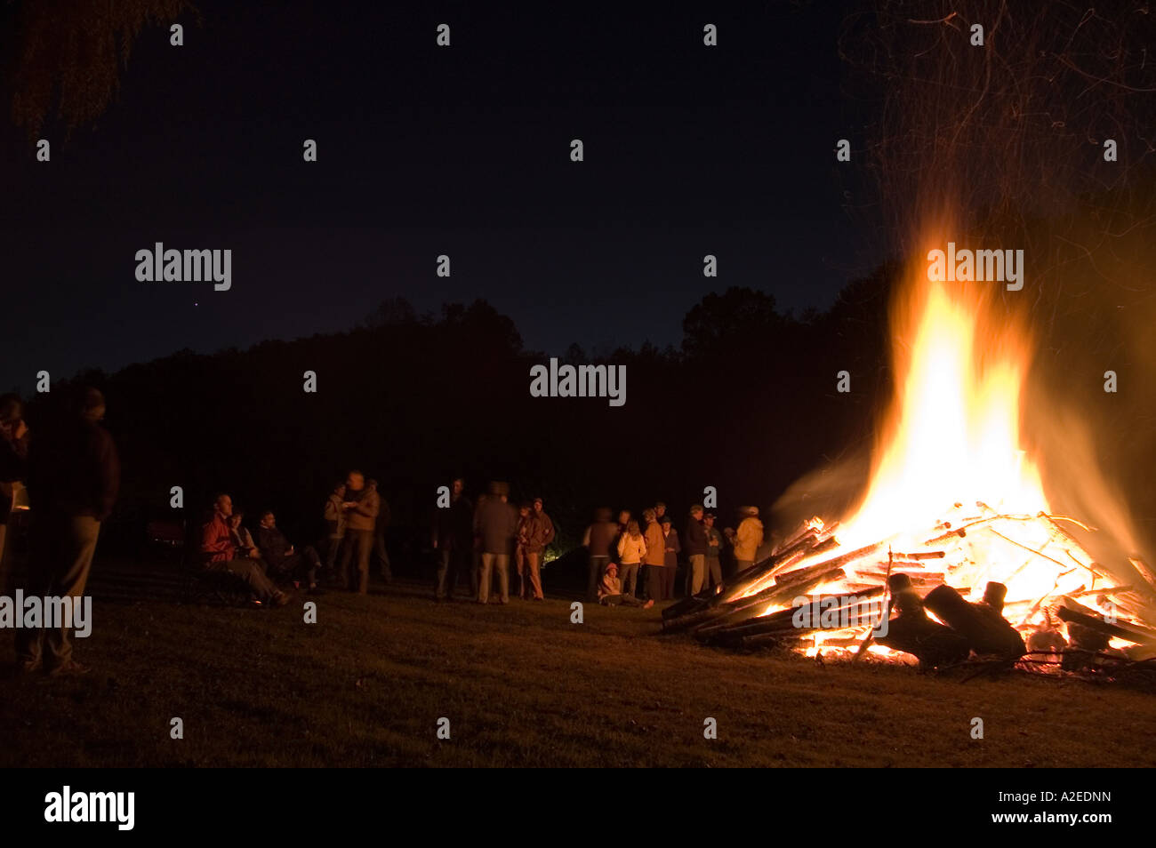 Bonfire at Fall Festival Stock Photo - Alamy