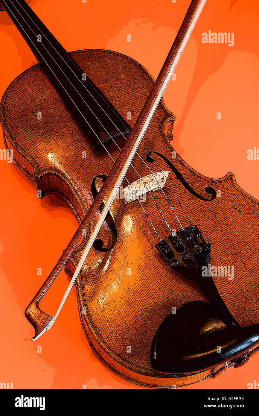 Orange violin hi-res stock photography and images - Alamy
