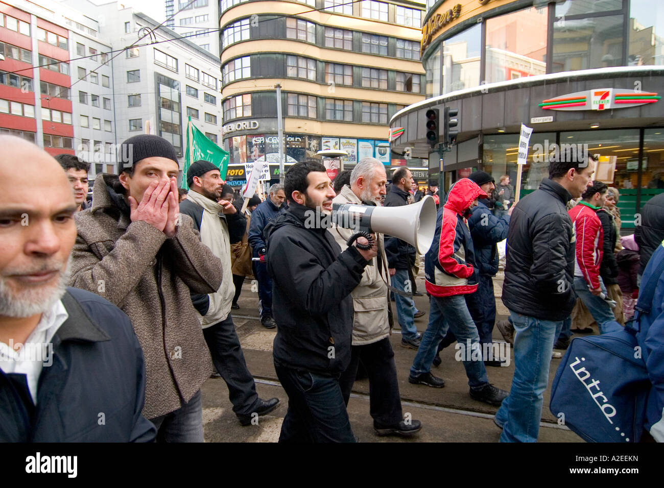 A peaceful protest march in Oslo Norway against the depticions of ...