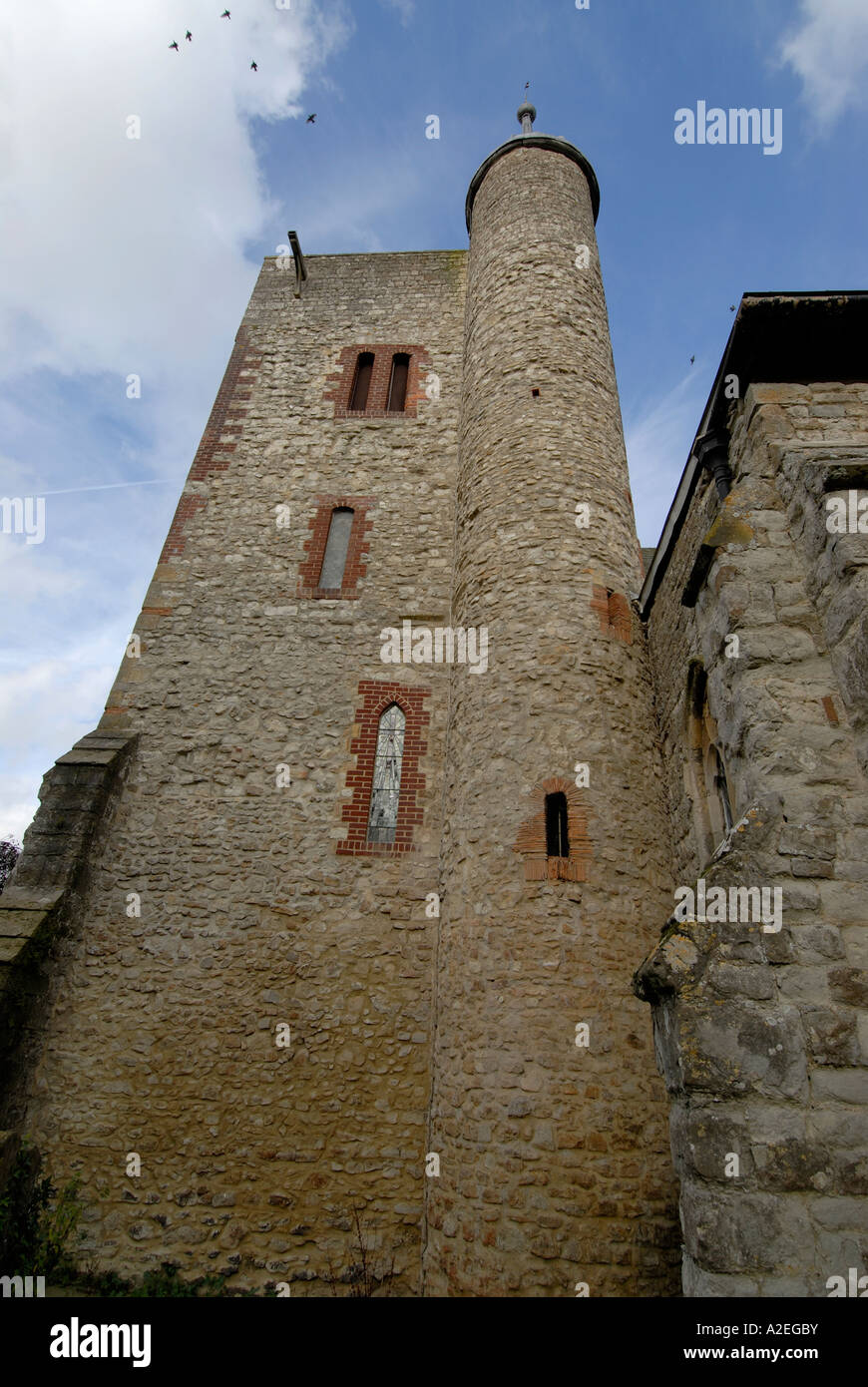 The thirteenth century stone built tower of the Church of St Peter and ...