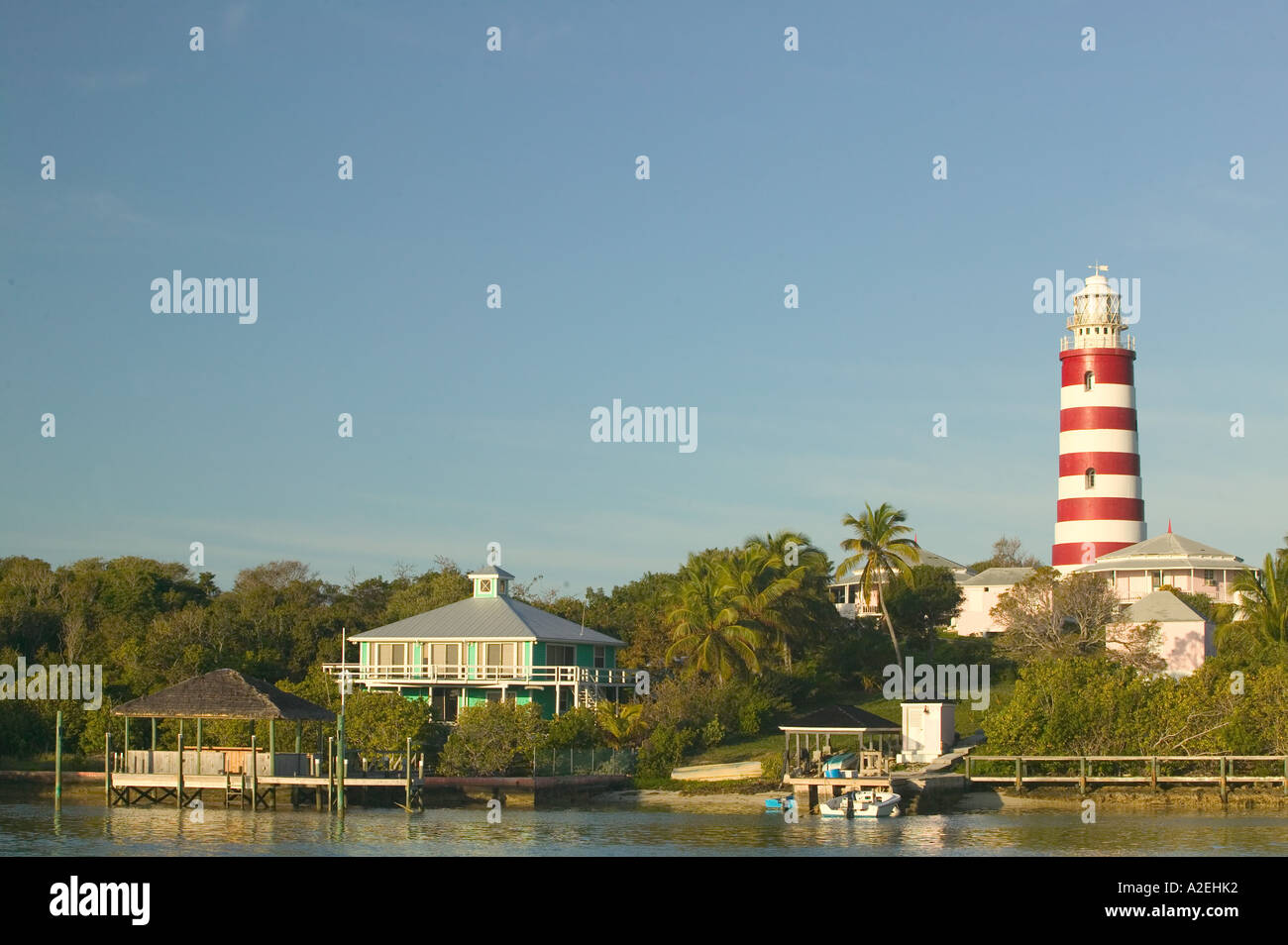 BAHAMAS, Abacos, Loyalist Cays, Elbow Cay, Hope Town: Morning View of ...