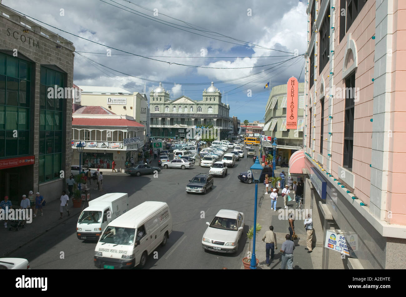 BARBADOS, Bridgetown, Traffic on Broad Street Stock Photo - Alamy
