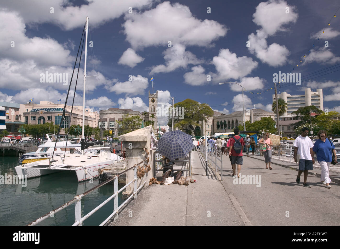 BARBADOS, Bridgetown, Chamberlain Bridge, The Careenage (NR Stock Photo ...