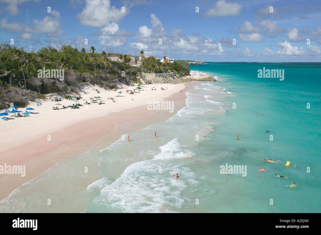 BARBADOS, South East Coast, Crane Beach, View of Crane Beach from Crane ...