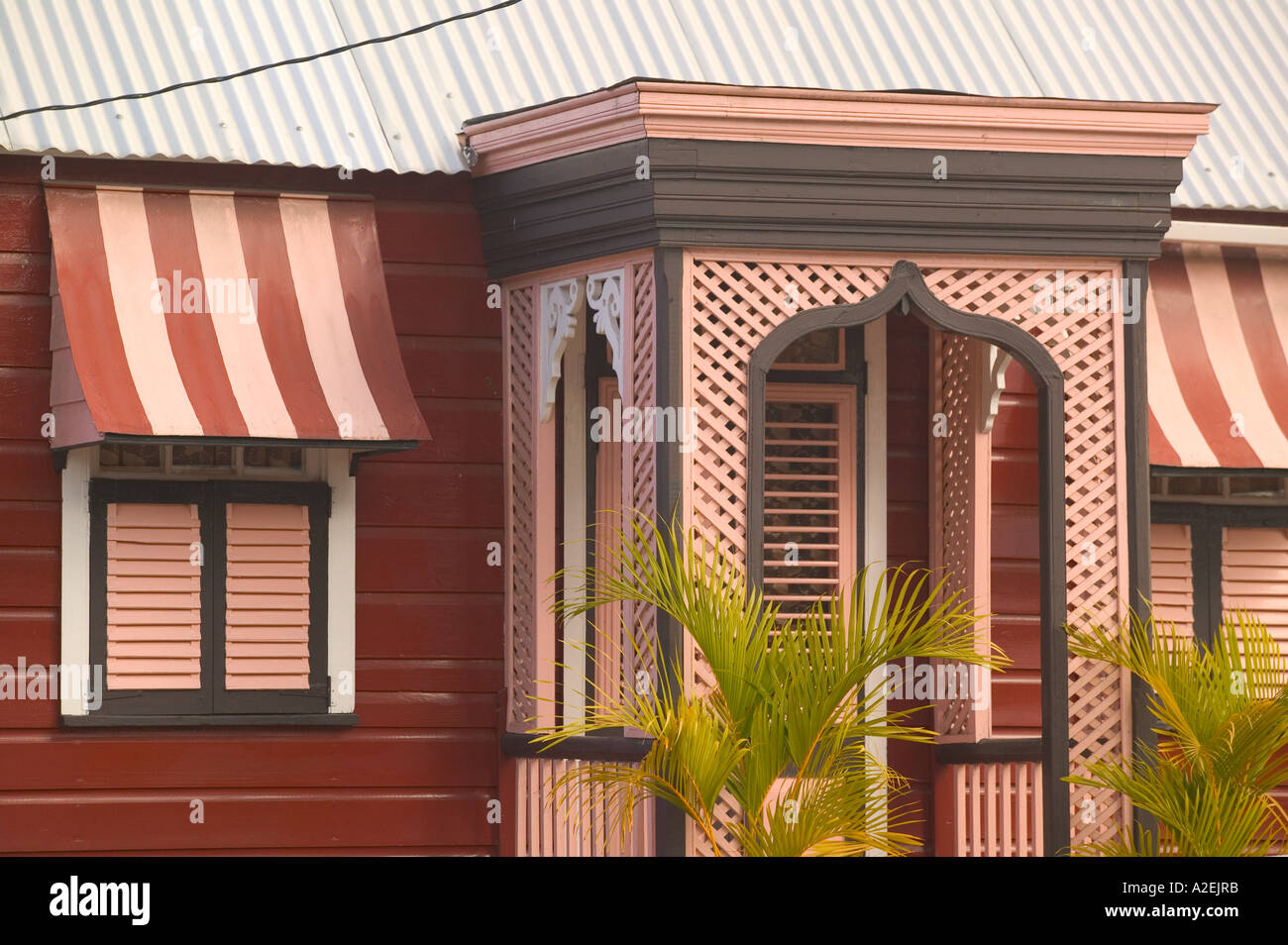 BARBADOS, West Coast, Weston: Colorful House Detail Stock Photo - Alamy