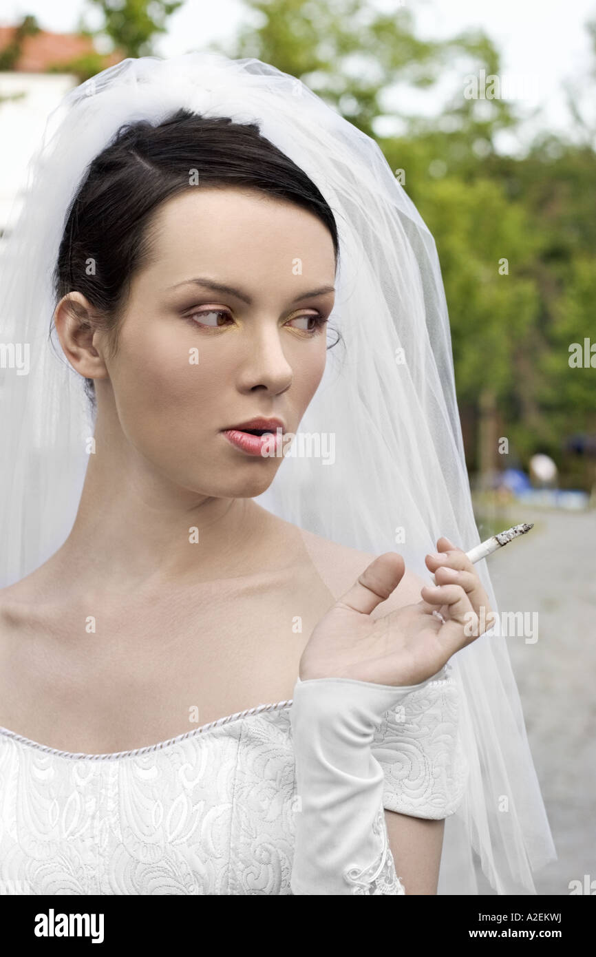 Bride wedding cigarette hi-res stock photography and images - Alamy