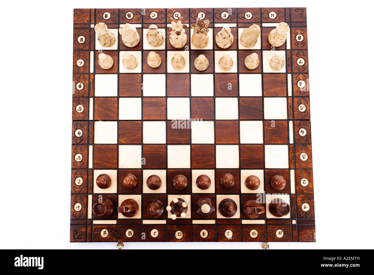 Chess set, elevated view Stock Photo - Alamy