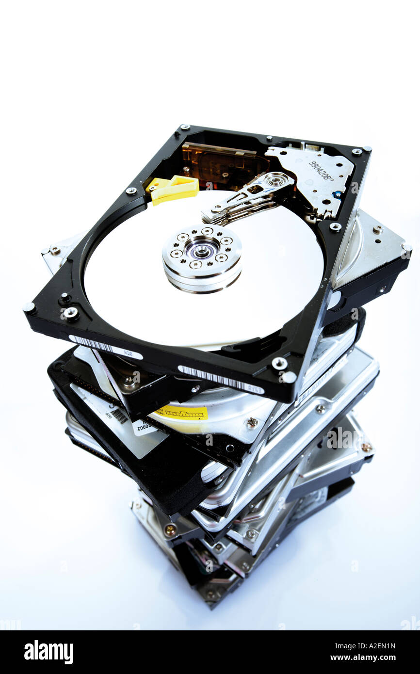 Piled hard disks Stock Photo - Alamy