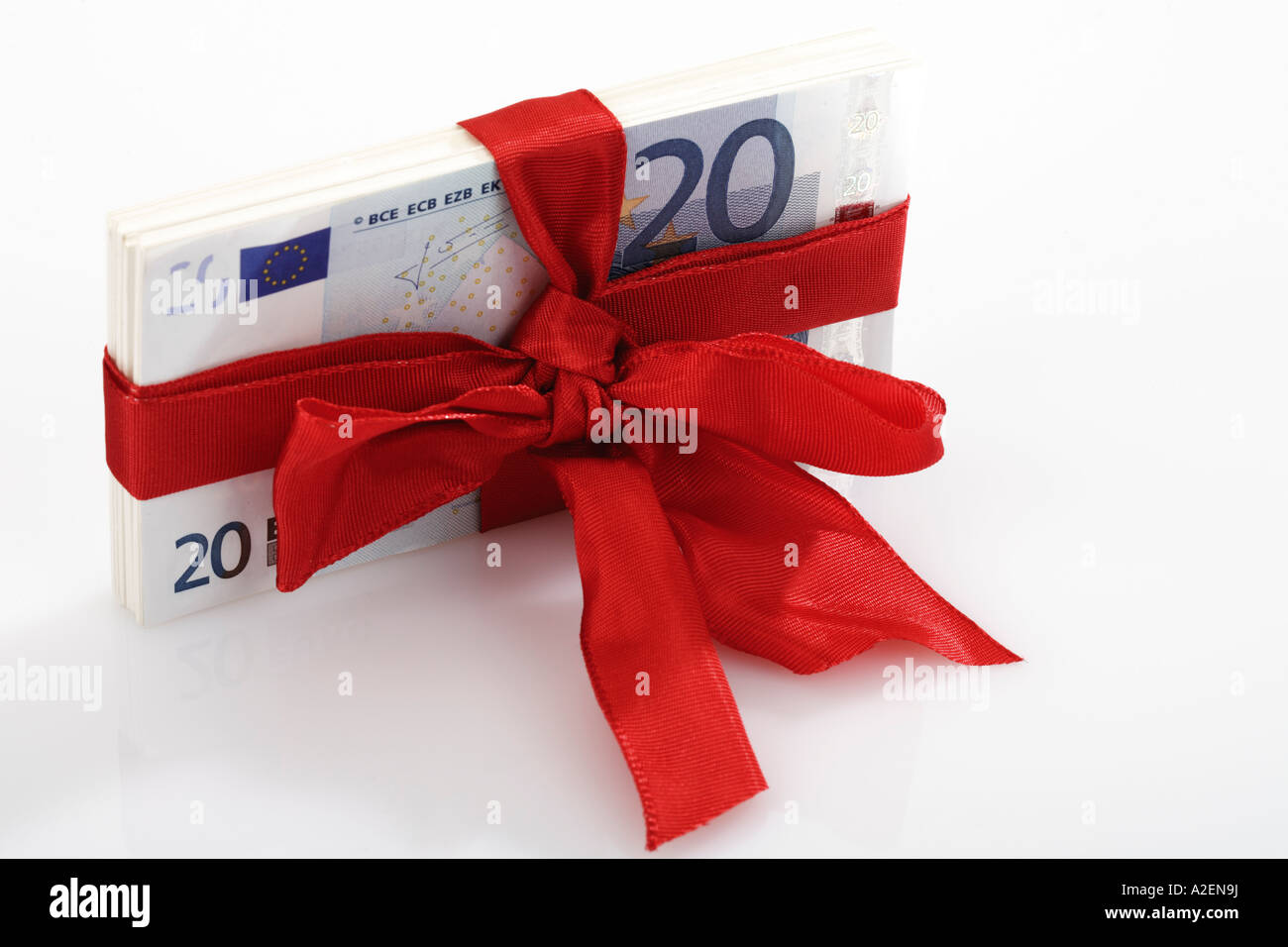Bunch of banknotes tied as gift Stock Photo - Alamy