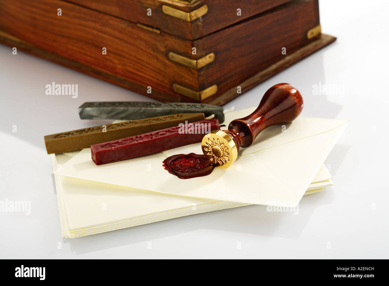 Sealing tools with various bars of sealing wax Stock Photo - Alamy