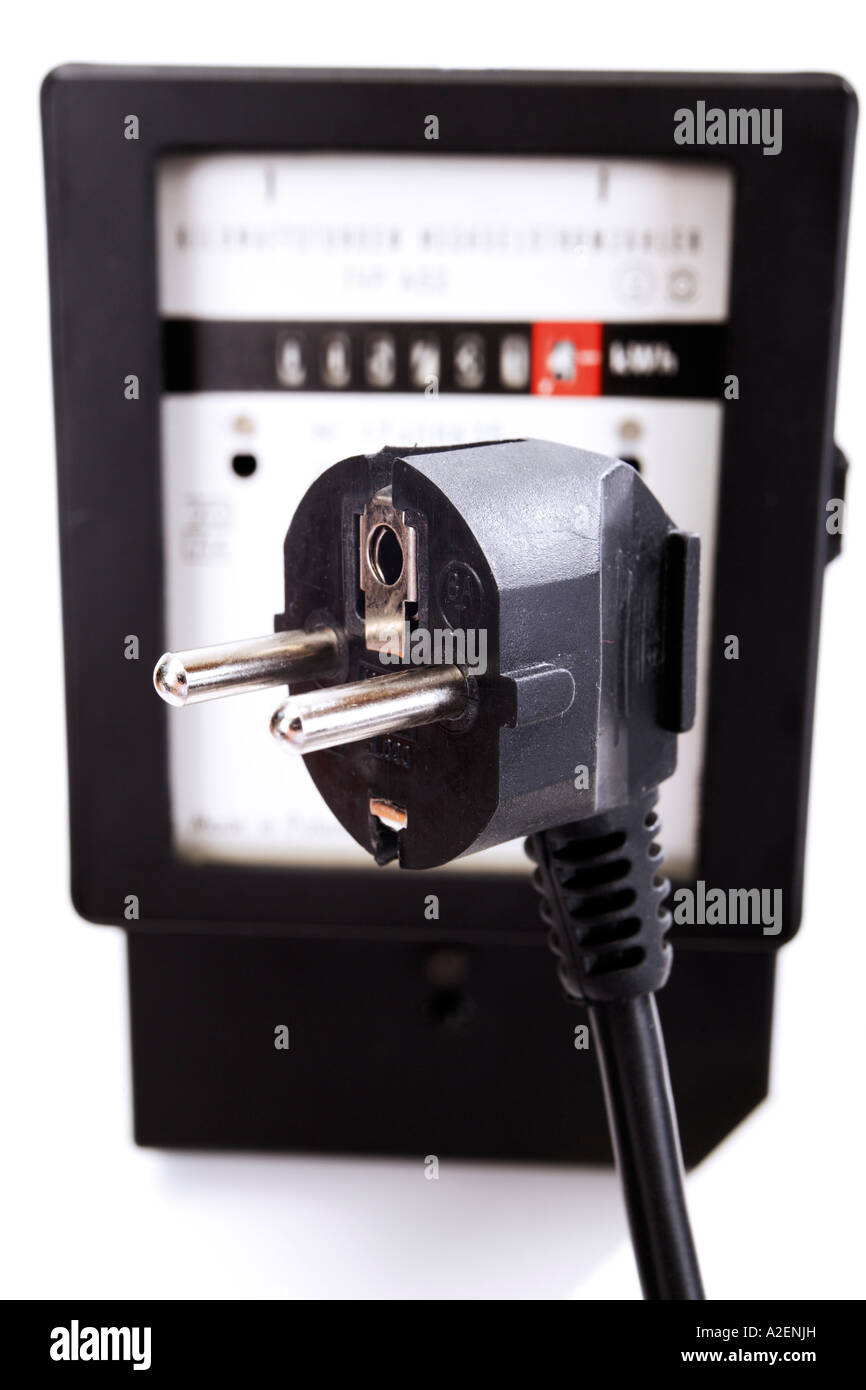 Electricity meter and plug connector Stock Photo - Alamy