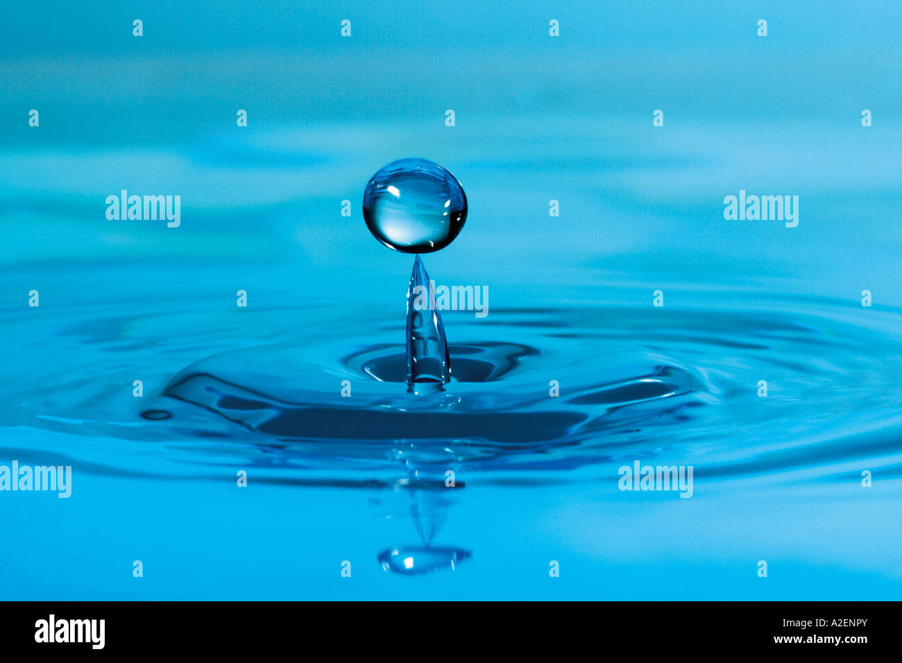 Water drop falling into water, close-up Stock Photo - Alamy