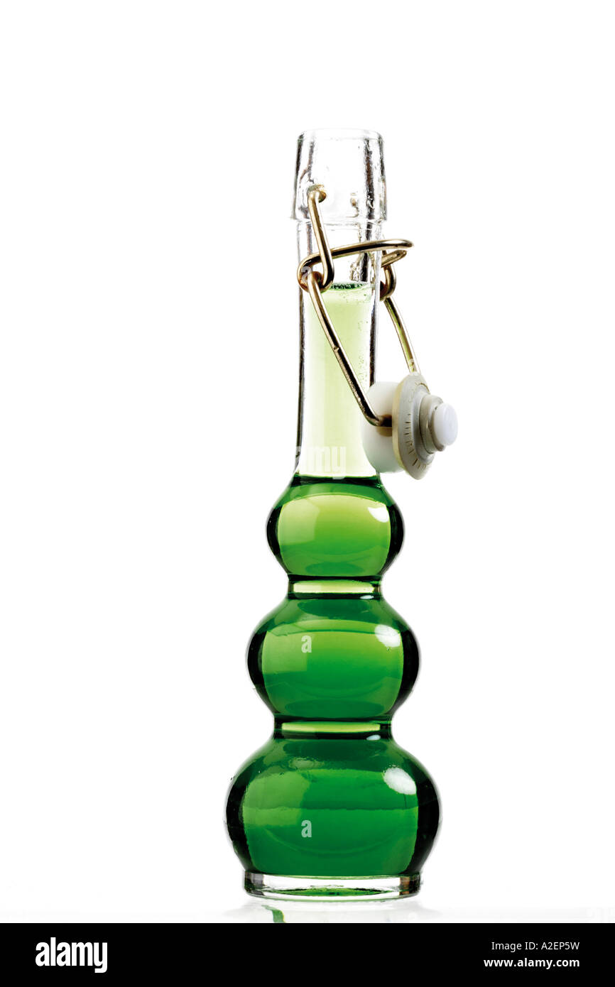 Green liquid in bottle with clip Stock Photo - Alamy