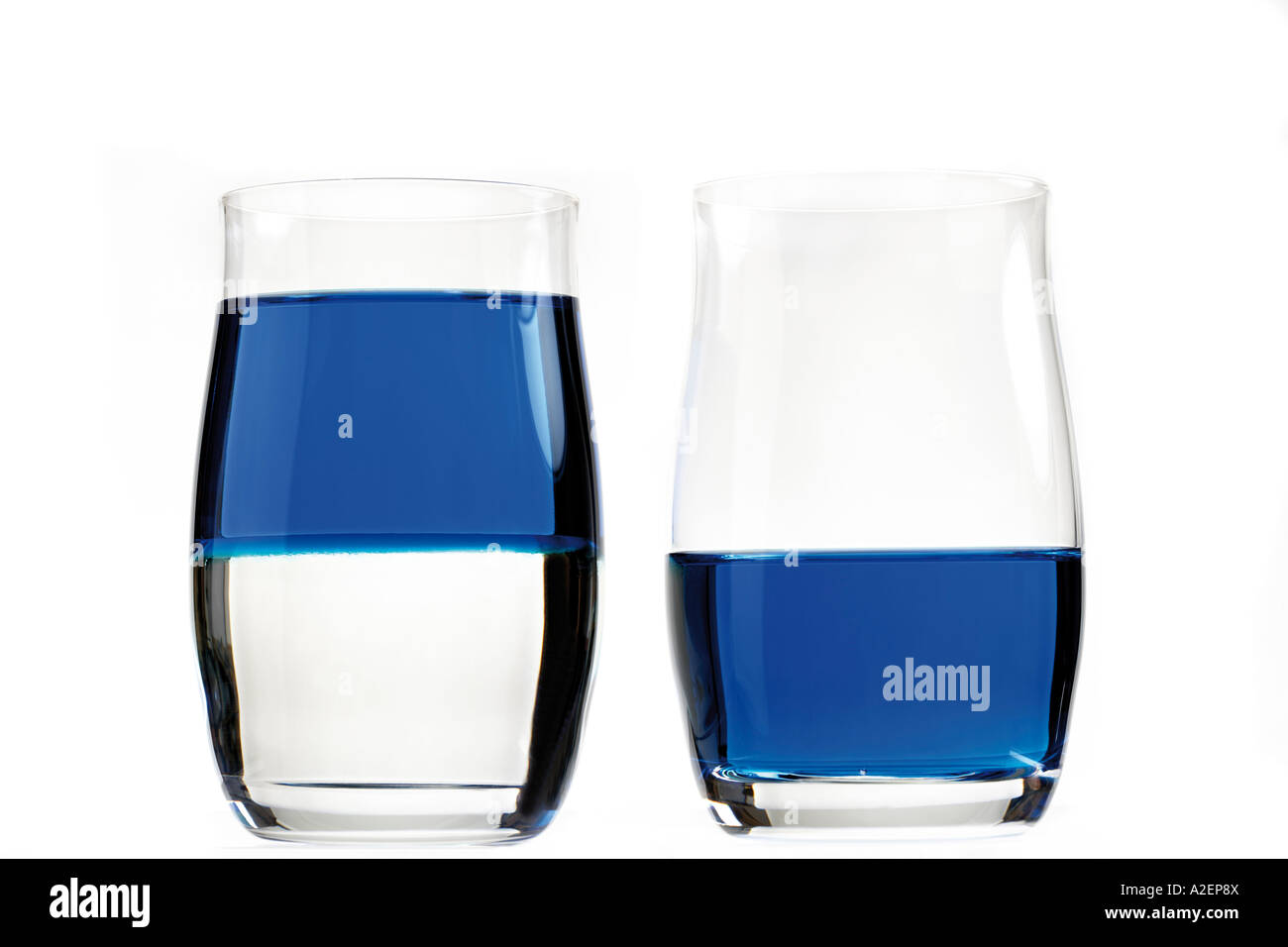 Two glasses with blue liquid Stock Photo - Alamy